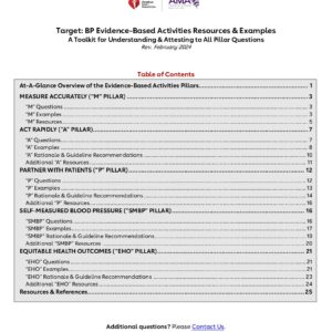 Evidence-based BP Activities – Target:BP