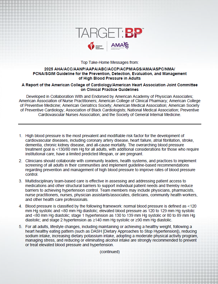 2025 AHA/ACC Guideline Top 10 Takeaways – Target:BP